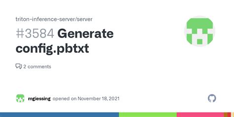 Generate Configpbtxt · Issue 3584 · Triton Inference Serverserver