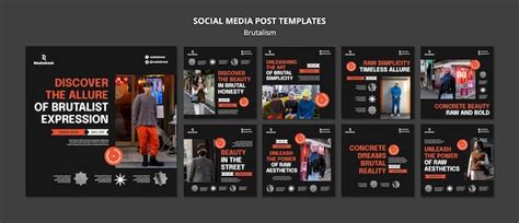 Free Psd Brutalism Style Instagram Posts