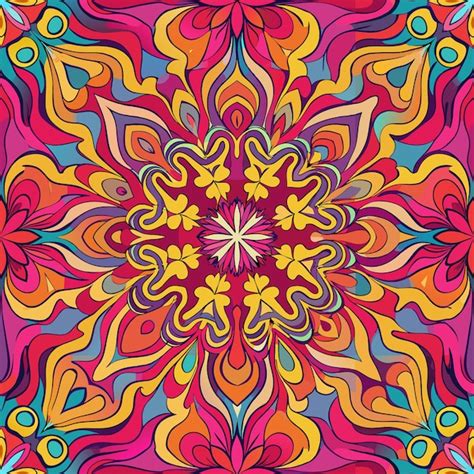 Psychedelic Pattern Drawn Premium Ai Generated Vector