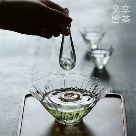 녹차우림 꽃 유리 다완 빙수컵 아이스크림 시리얼 화채볼 투명 그릇 오후반차