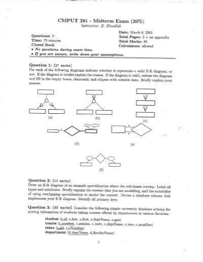 Cmput 291 Midterm Exam 20 Department Of Computing