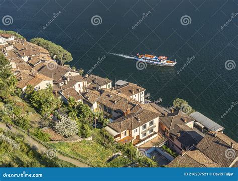 The Village Of Morcote In Ticino At The Lake Lugano In Switzerland