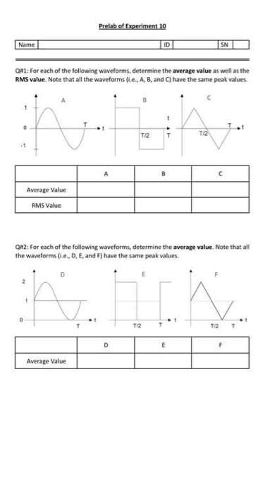 Solved Prelab Of Experiment 10 Qu1 For Each Of The
