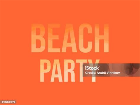 모래 색 그라데이션이 있는 해변 파티 텍스트입니다 여름 해변 파티를 위한 텍스트가 있는 배너 여름철 배너 소책자 및 판촉 자료 디자인 벡터 그림 모래에 대한 스톡 벡터 아트