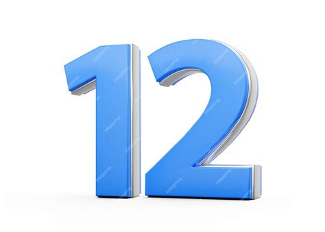 Premium Photo 3d Number 12 Twelve Made Up Of Blue Body With Silver