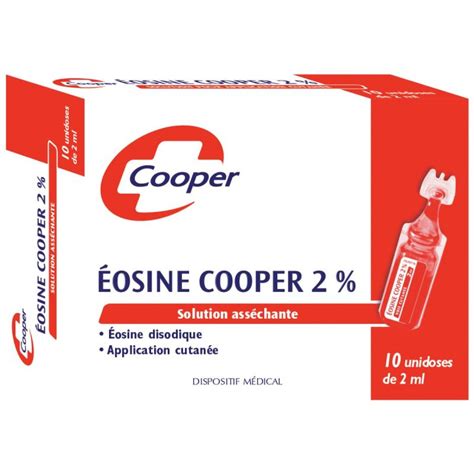 Éosine Aqueuse 2 Cooper 2ml X10 Soins Plaies Et Irritations
