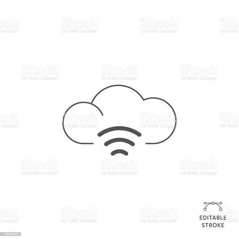 Wireless Cloud Computing Flat Line 아이콘 아이콘은 웹 디자인 모바일 앱 Ui Ux 및 Gui