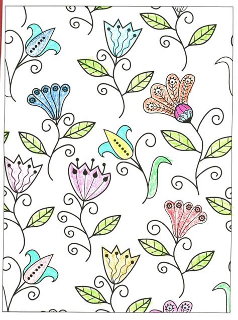 Flower And Leaf Coloring Page