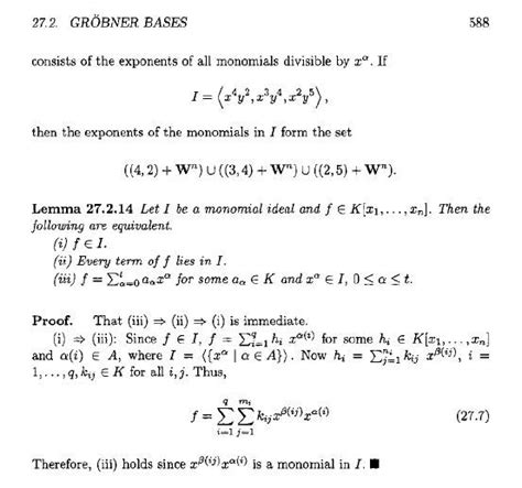 Abstract Algebra Correct Example Illustration The Sum Identity In A Lemma Concerning Monomial