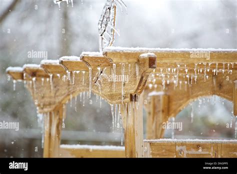 Outdoor Object Affected By Ice Storm Stock Photo Alamy