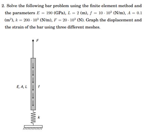 Solved 2 Solve The Following Bar Problem Using The Finite