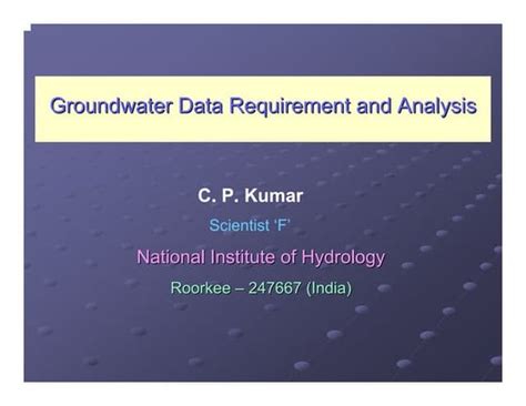Groundwater Level Fluctuation Ppt