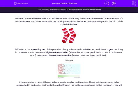 Define Diffusion Worksheet EdPlace