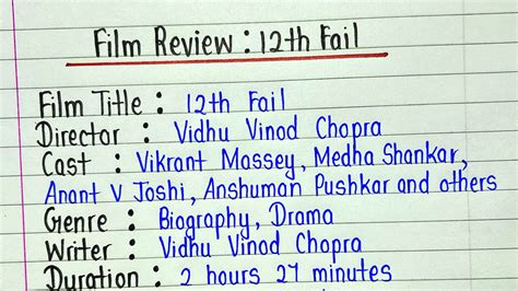 Film Review 12th Fail Film Review Writing On 12th Fail Movie