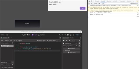 Can T Call A Javascript Function From Custom Html Shell R Godot