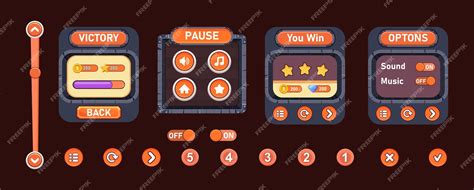 premium vector list of mobile games game ui kit user interface ui ux