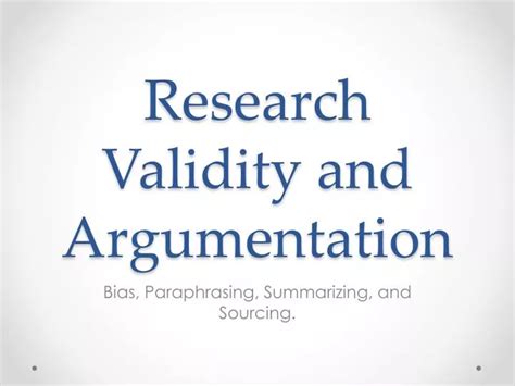PPT Research Validity And Argumentation PowerPoint Presentation Free