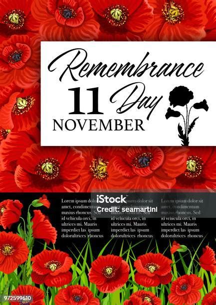 현충일 양 귀 비 꽃 기념 카드 Remembrance Day에 대한 스톡 벡터 아트 및 기타 이미지 Remembrance