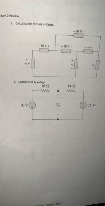 Solved 1 Calculate The Missing Voltages 2 Calculate The