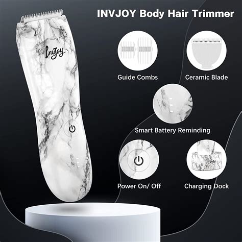 Invjoy Waterproof Body Hair Trimmer For Men Electric Pubic Hair