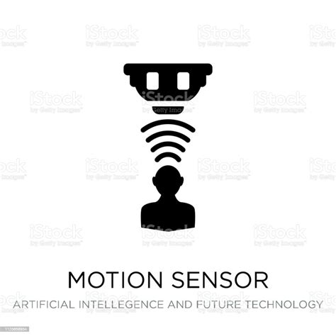 白い背景の動きセンサーのアイコン ベクトル モーション センサーのトレンディな充填人工 Intellegence および将来の技術の