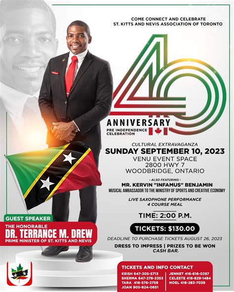 Prime Minister Dr Terrance Drew To Headline Sknats Pre Independence
