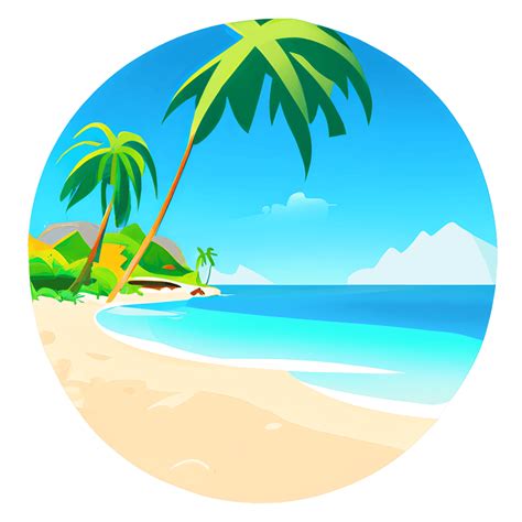 Beach Circle Graphic · Creative Fabrica