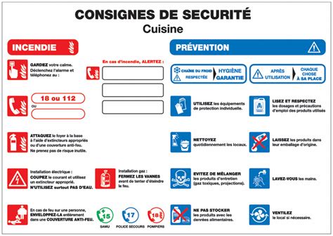 Panneau Consignes De Sécurité En Cuisine Professionnelle Seton Belgique