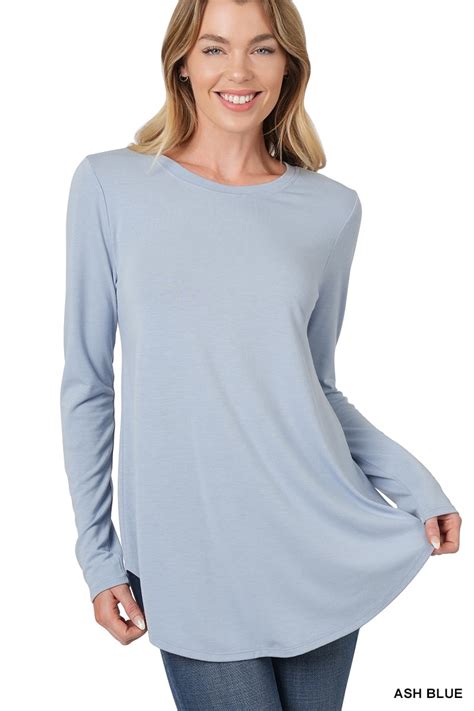 Thelovely Women And Plus Relaxed Fit Long Sleeve Round Neck And Hem Jersey
