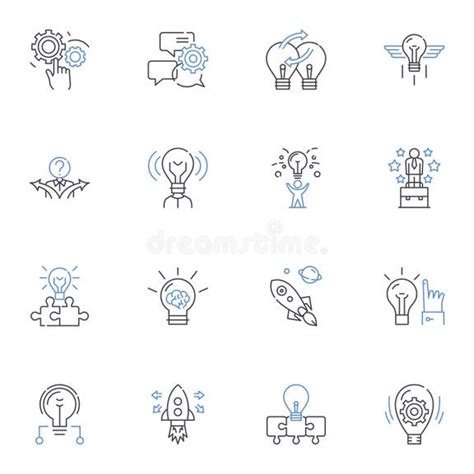 Design Conception Line Icons Collection Innovation Creativity Inspiration Visualization