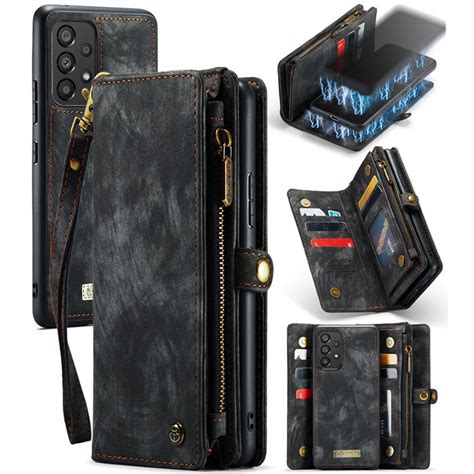 Caseme Samsung Galaxy A53 5g Wallet Case With Wrist Strap Black