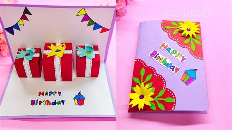 Diy How To Make Birthday Pop Up Card วิธีทำการ์ดป๊อปอัพวันเกิด แม่เนย