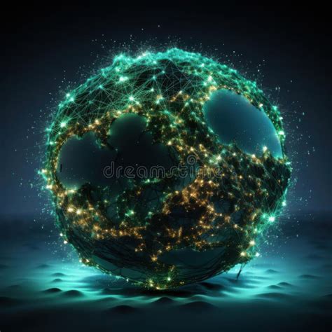 Global Network With Digital World And Abstract Earth Stock Illustration Illustration Of