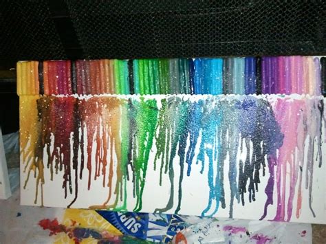 Crayon Art With Glitter Of Course Crayon Art Artsy Art
