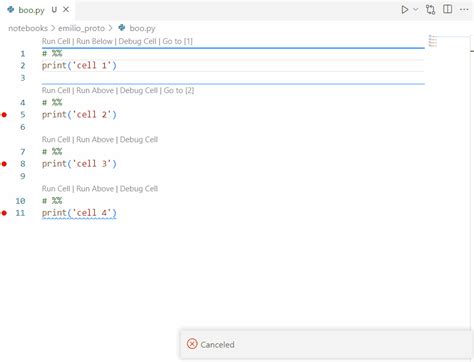 Debug Cells Run Cells Are Selecting Wrong Cell Wrong Lines After