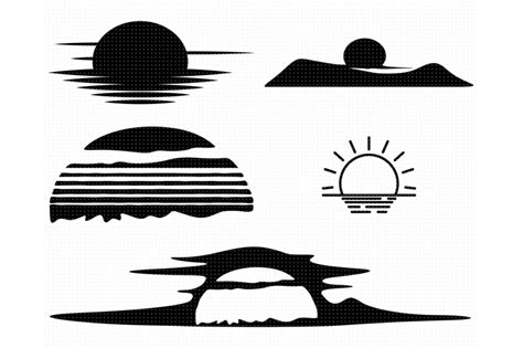 Sunset Svg Sunrise Png Sun Dxf Clipart Eps Vector By Crafteroks