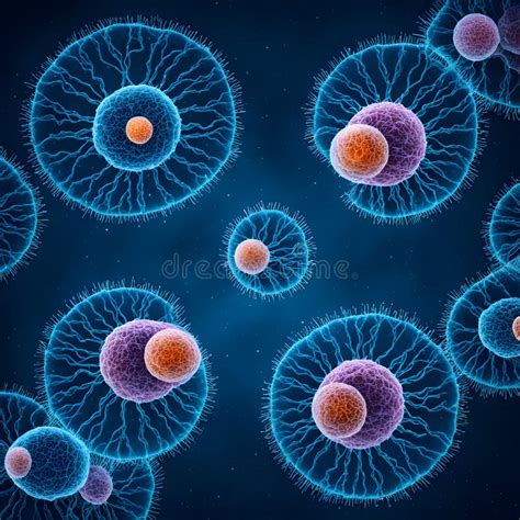 Tiny Cells During Cell Division Ai Generatet Stock Illustration