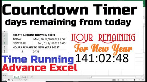 excel countdown days remaining from today excel countdown time days hours minutes seconds