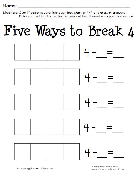 Subtracting To Decompose Numbers Still Interacting With The Worksheets Library
