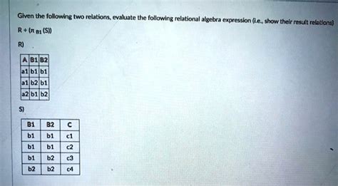 Solved Given The Following Two Relations Evaluate The Following