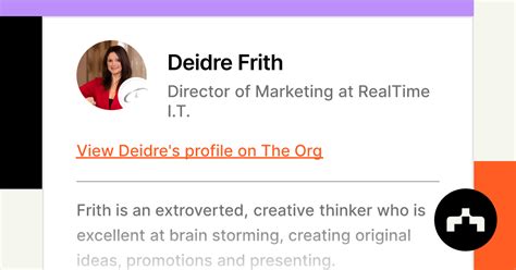 Deidre Frith Director Of Marketing At Realtime I T The Org