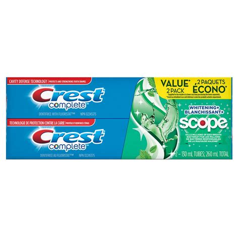 Crest Complete Whitening Scope Minty Fresh Toothpaste Walmart Canada