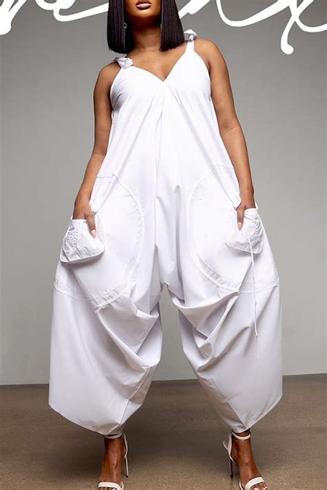 Fashion Loose Solid Color Hanging Crotch Jumpsuit Jumpsuits For Girls