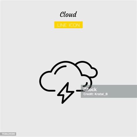 線圖示符號 天氣預報氣候 雲 雷電 孤立平面輪廓向量設計向量圖形及更多主題圖片 主題 商務 外型 Istock