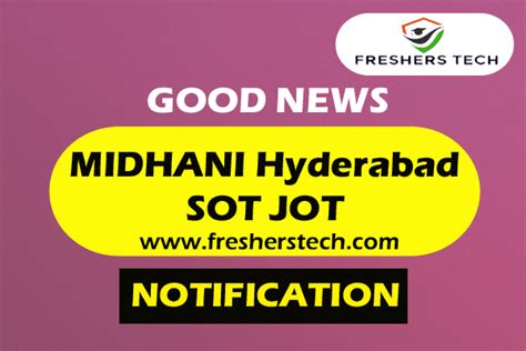 Midhani Hyderabad Sot Jot Notification 2021 64 Vacancy Salaryform