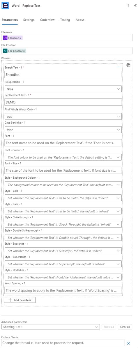 Word Replace Text Encodian Customer Help