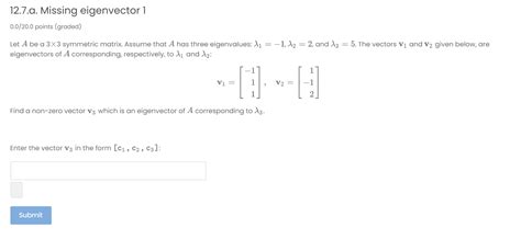 Solved A Missing Eigenvector Points Chegg