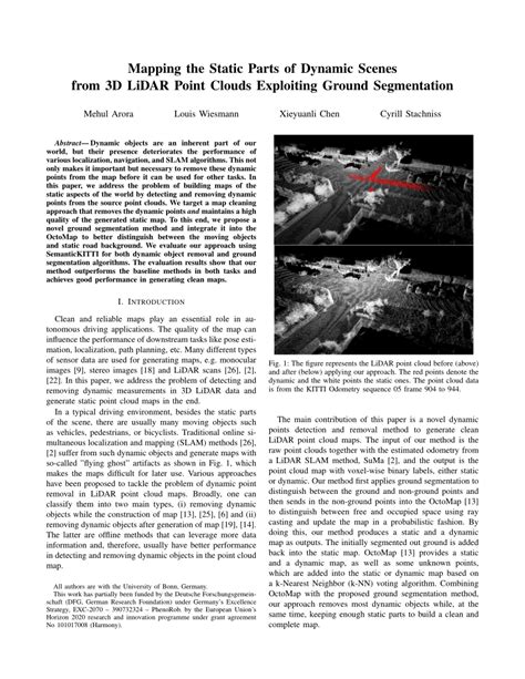 Pdf Mapping The Static Parts Of Dynamic Scenes From D Lidar Point Clouds Exploiting Ground