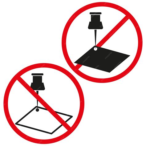Premium Vector Prohibited Pin Attachment Icons Vector No Pushpin Or