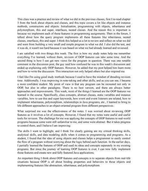Learing Journal Unit 8 This Class Was A Practice And Review Of What